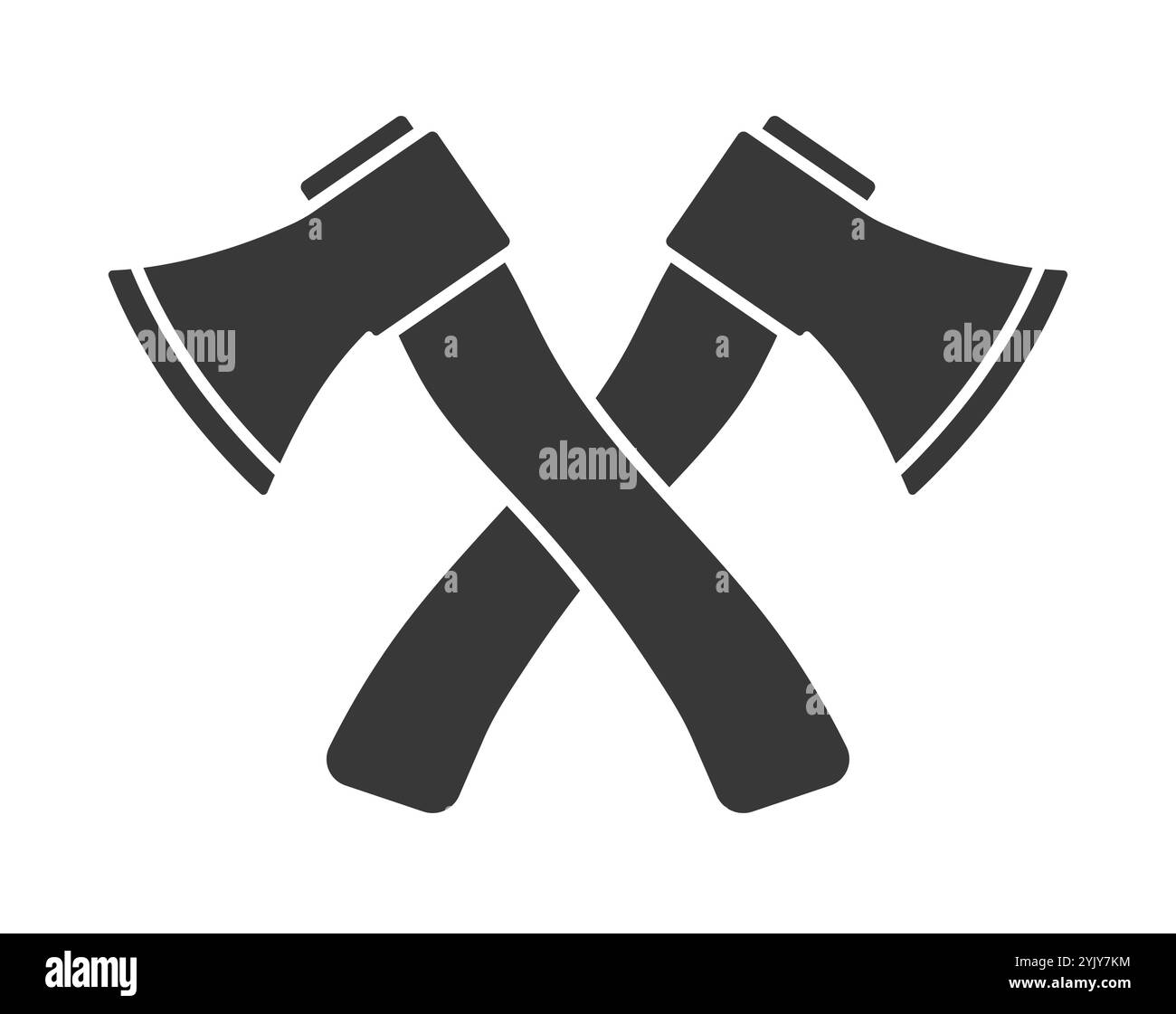 Crossed Wooden axes icon symbol shape. Forestry axe tool logo sign ...