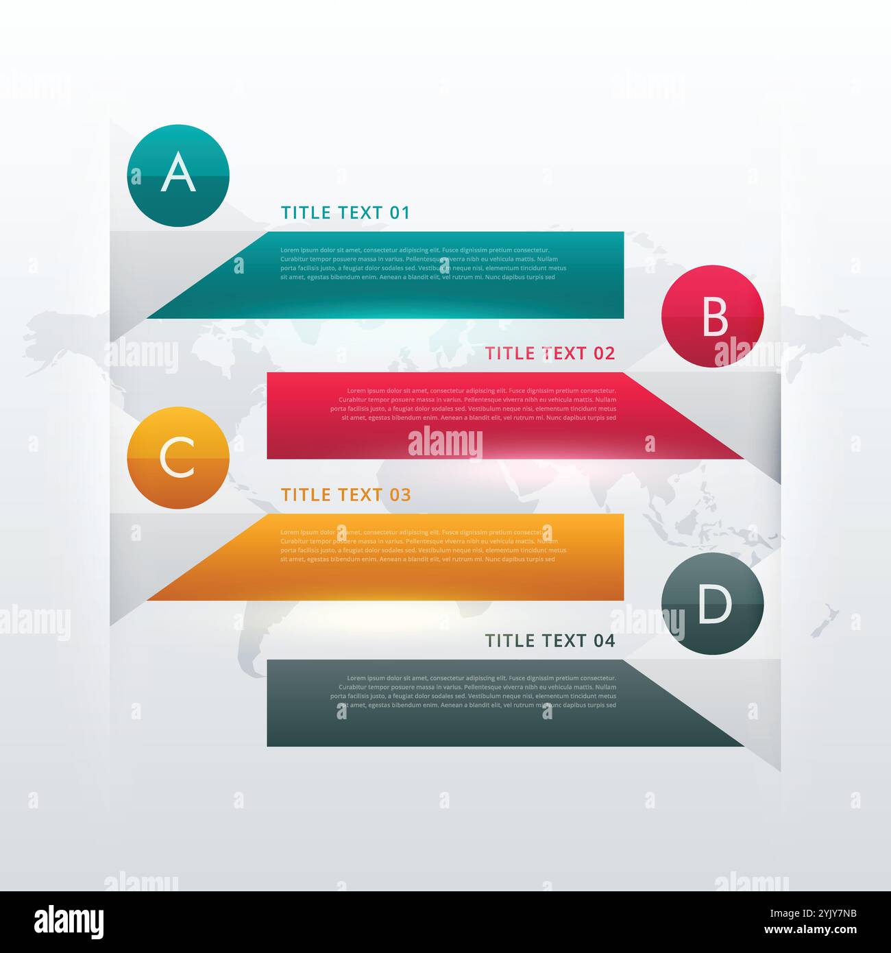 four steps colorful infographic design for data visualization and ...