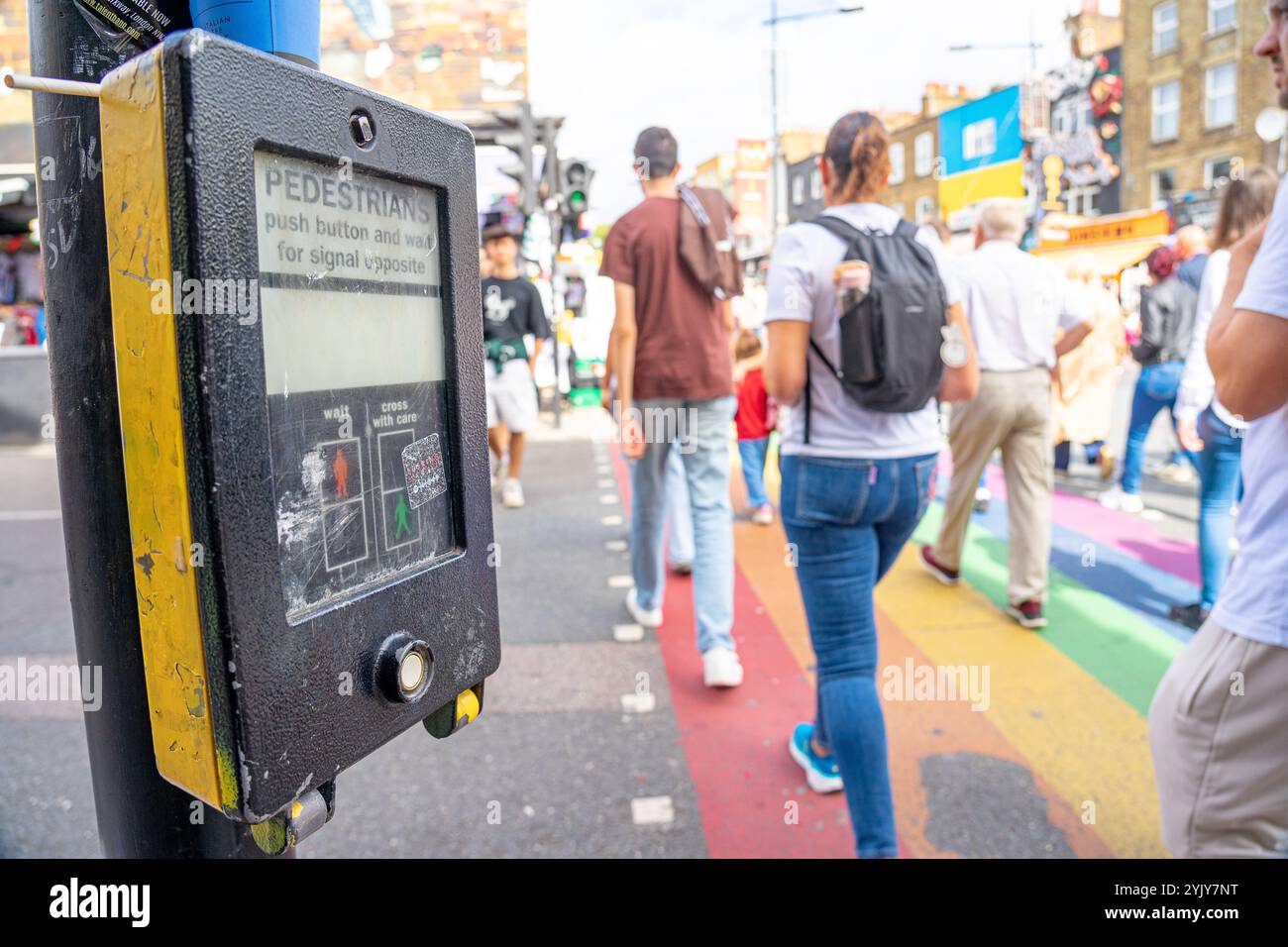 pedestrian walkway designed with rainbow colors, LGBT symbol on the ...
