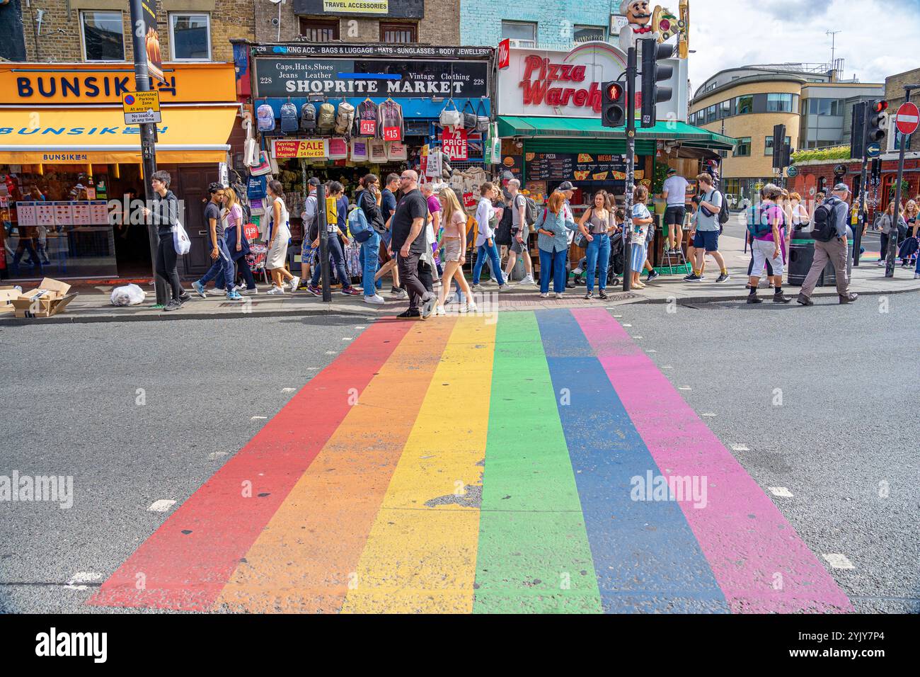 pedestrian walkway designed with rainbow colors, LGBT symbol on the ...