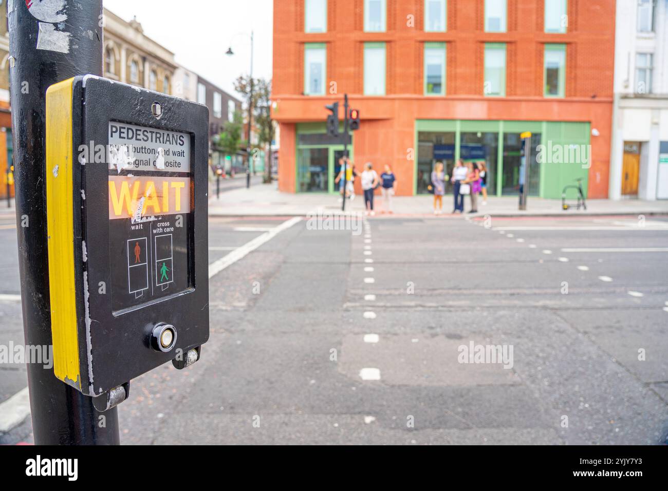 traffic light activation switch for pedestrian crossing, London.UK ...