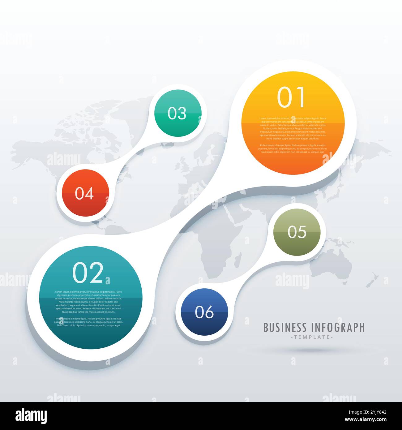 creative five steps infographics in circular style connecting with ...
