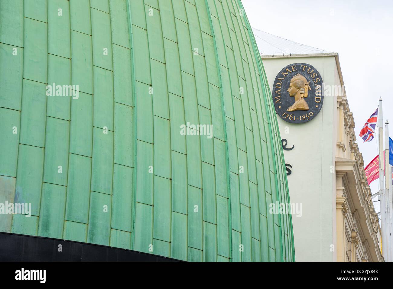 part of the facade highlighting the logo of the Madame Tussaud museum in London.UK Stock Photo ...
