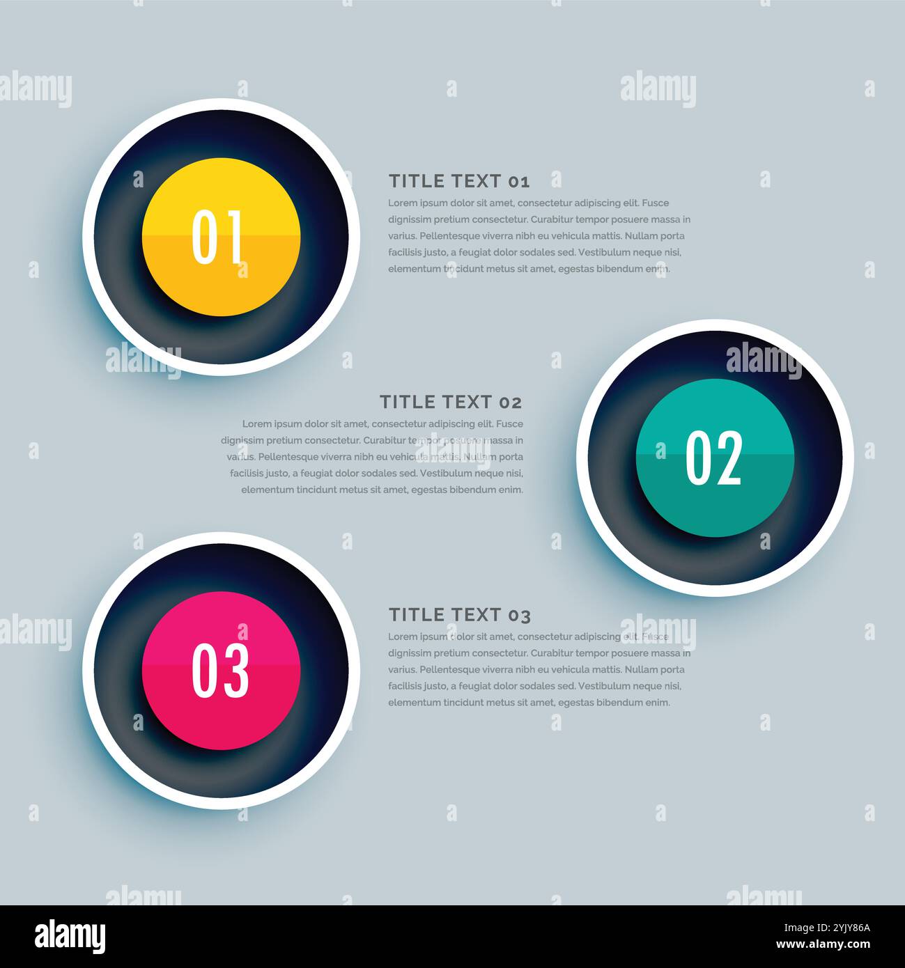 circle infographic design with three steps Stock Vector Image & Art - Alamy