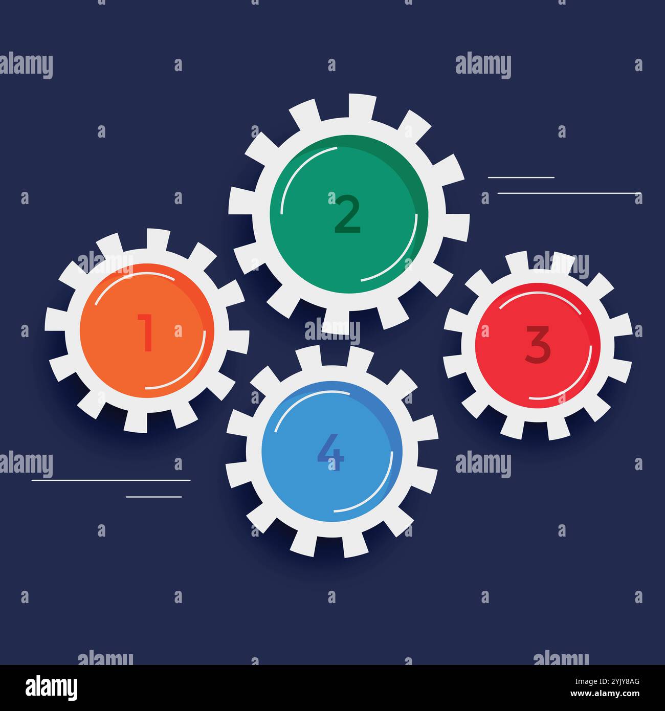 four steps gears infographic background Stock Vector Image & Art - Alamy
