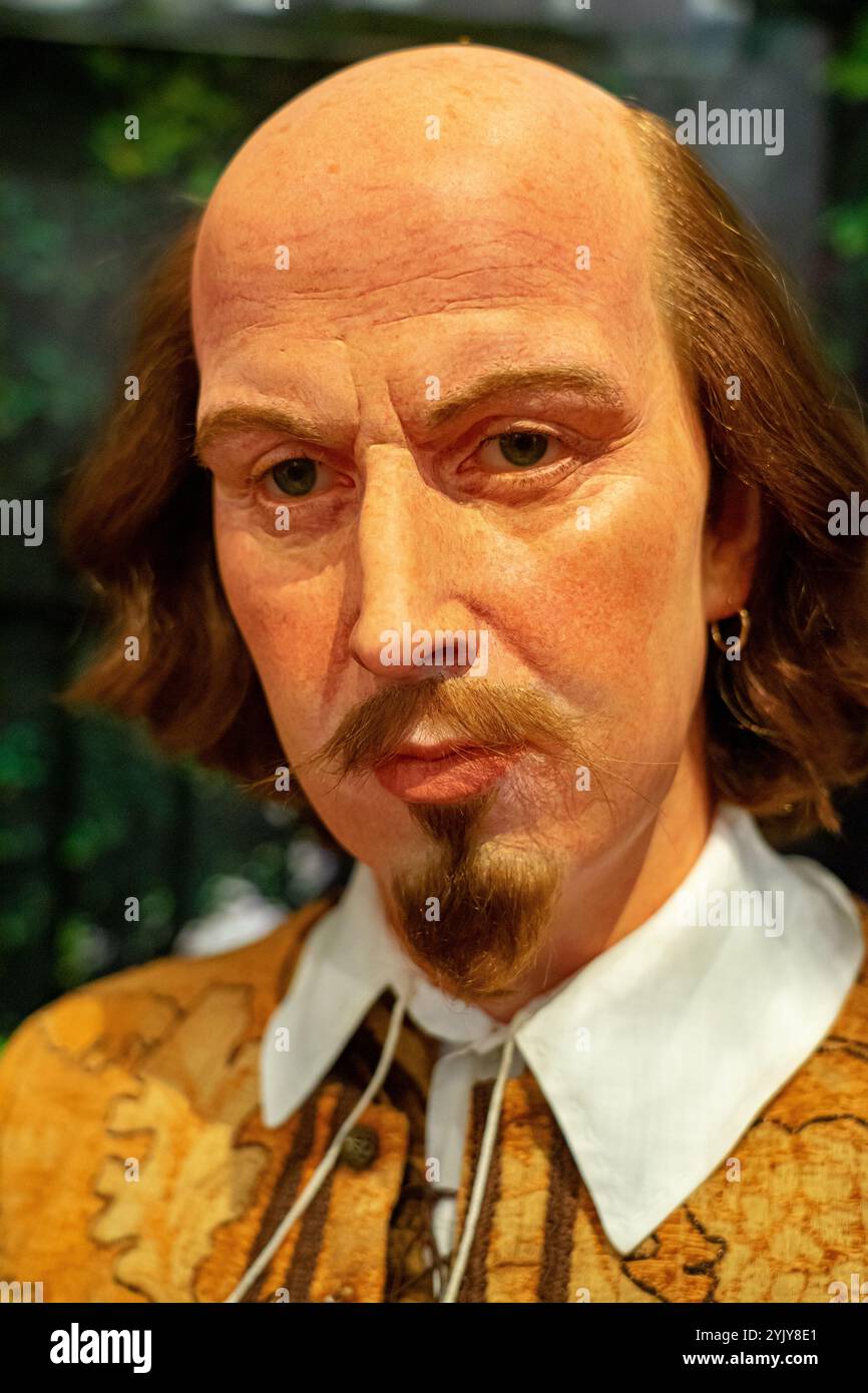 wax figure representing William Shakespeare on display at Madame ...
