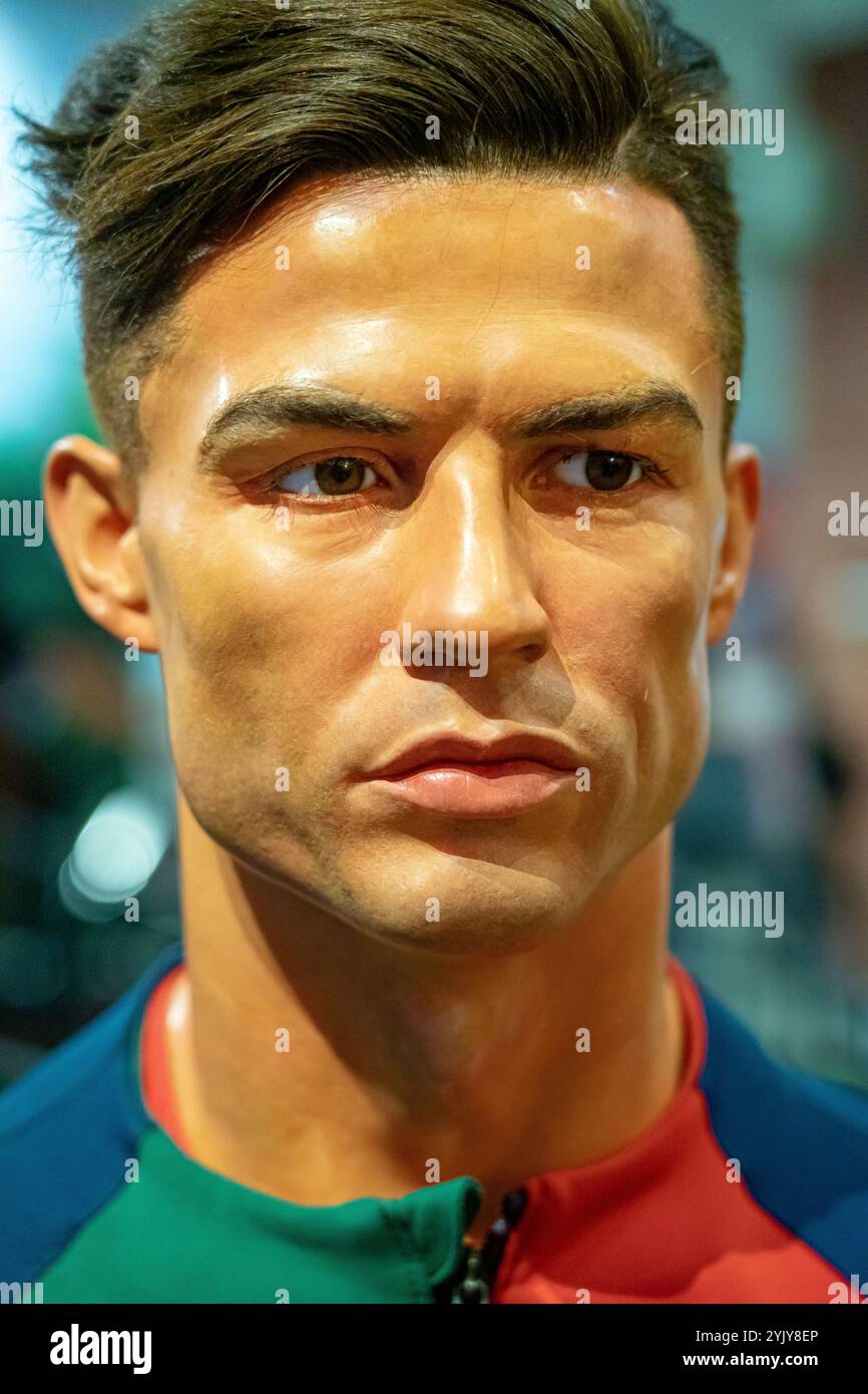 Highly detailed wax bust of Portuguese football player Cristiano ...