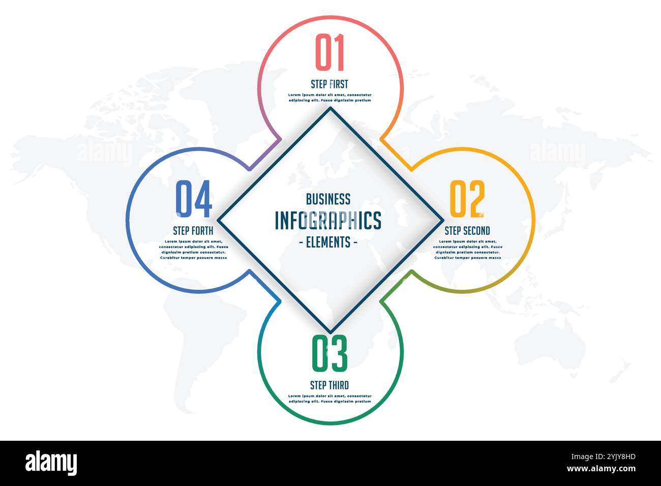 four steps line style infographic template Stock Vector Image & Art - Alamy