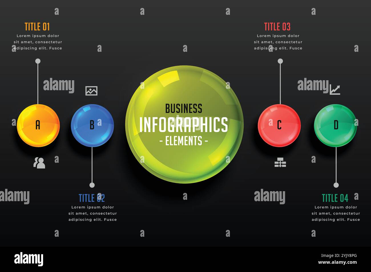 dark theme infographics steps design template Stock Vector Image & Art ...