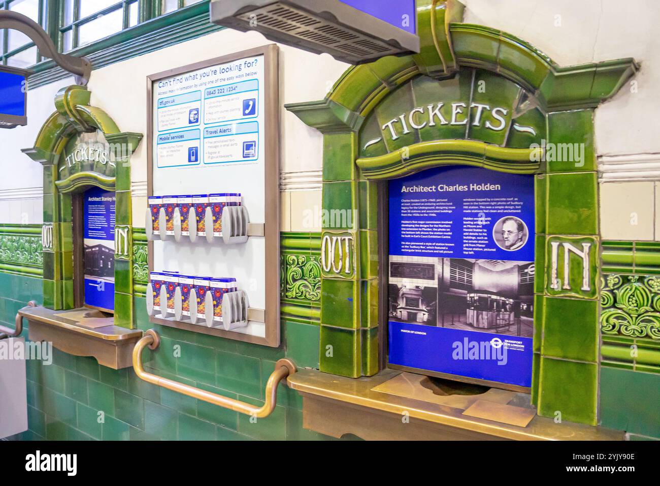 ticket offices by architect Charles Holden inside a Piccadilly line ...