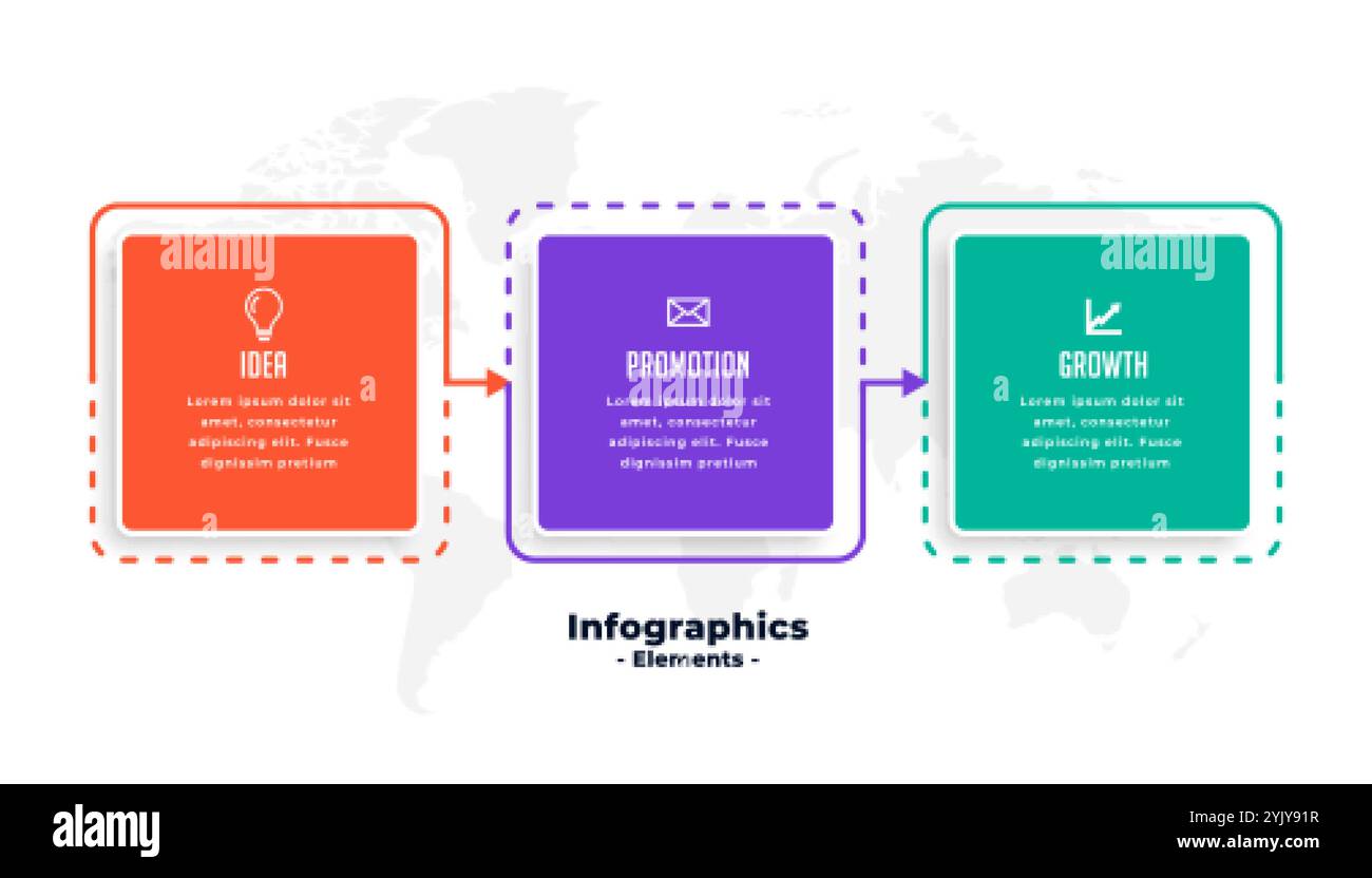 three steps business infographics template design Stock Vector Image & Art - Alamy