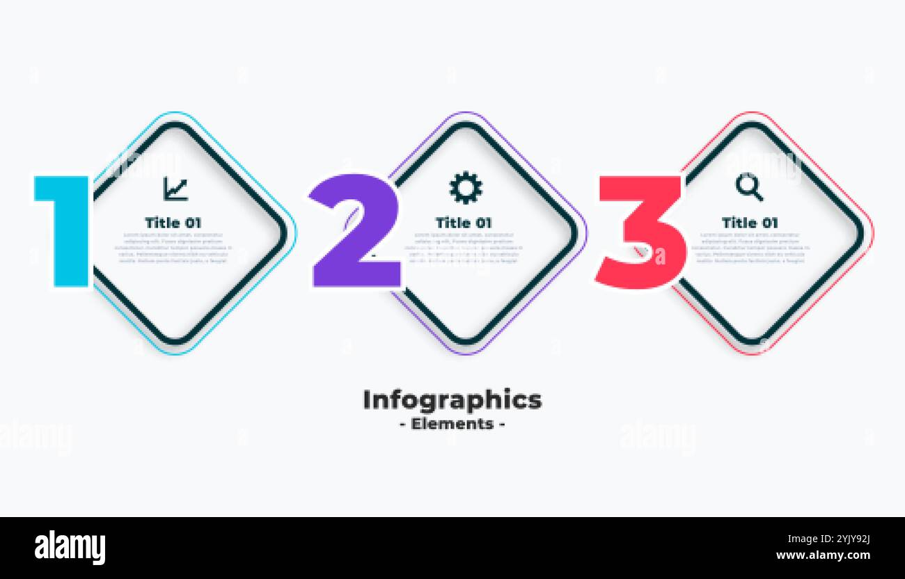 three steps business infographics template design Stock Vector Image ...