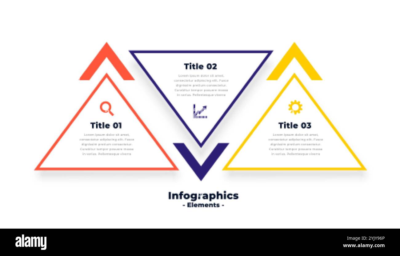 triangle shape three steps infographics template design Stock Vector Image & Art - Alamy