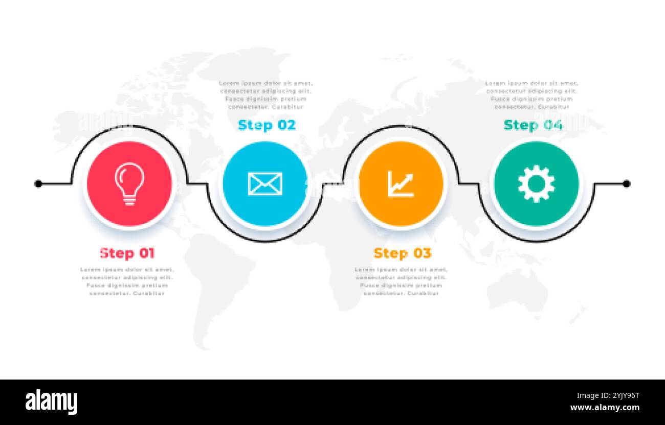 four steps timeline circular infohraphic template design Stock Vector ...