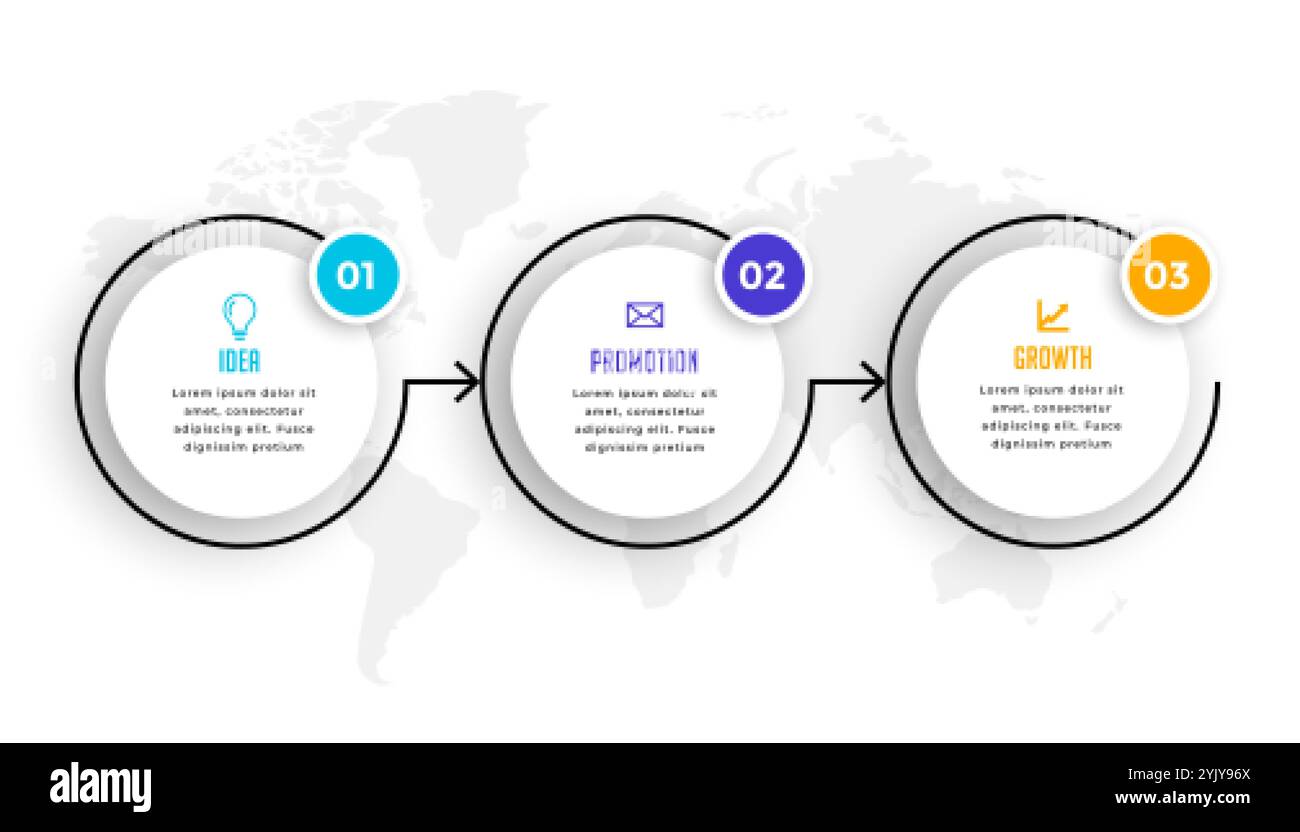 circular timeline three steps infographics template design Stock Vector ...
