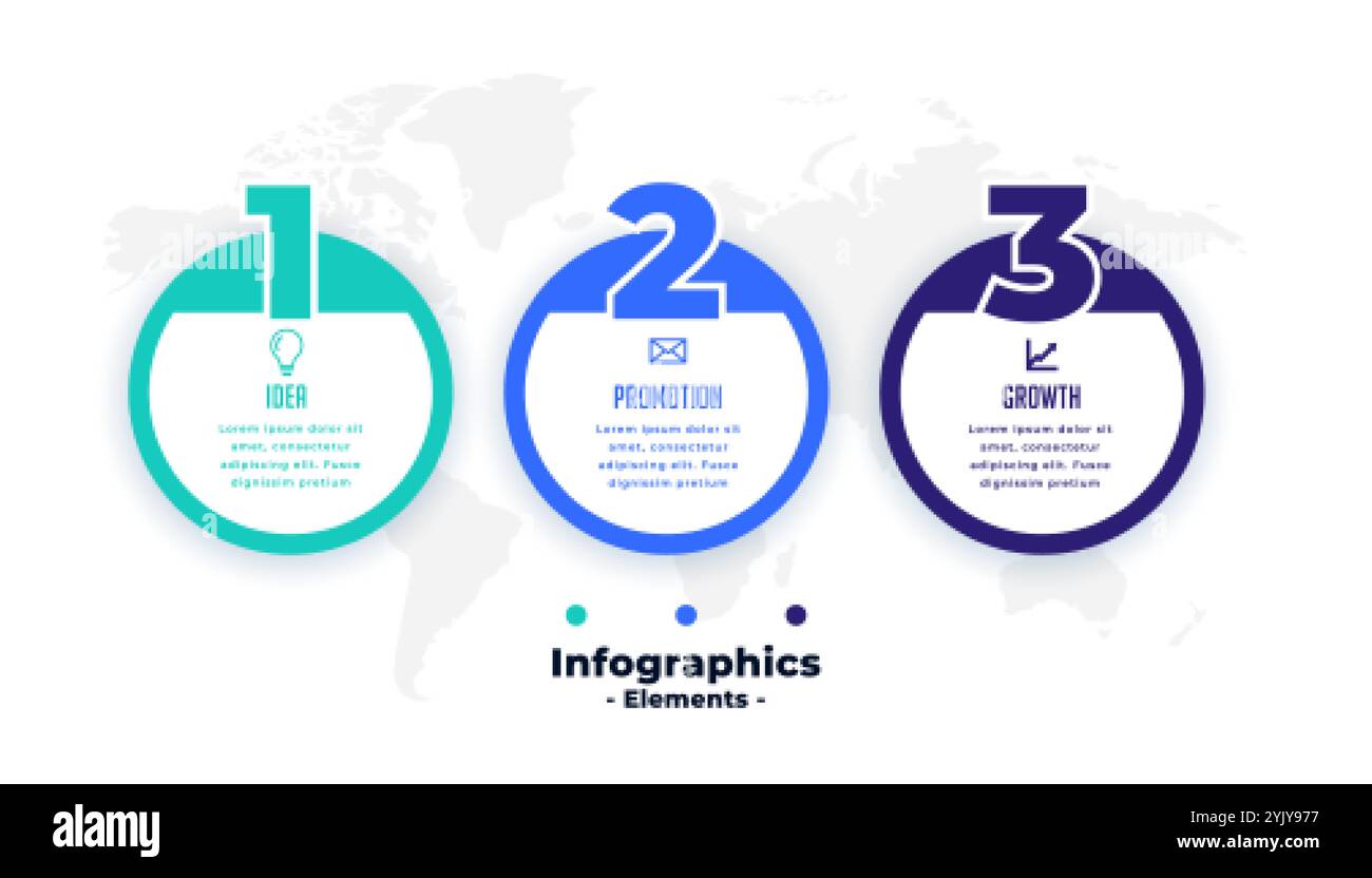 three steps professional circular infographic template design Stock ...