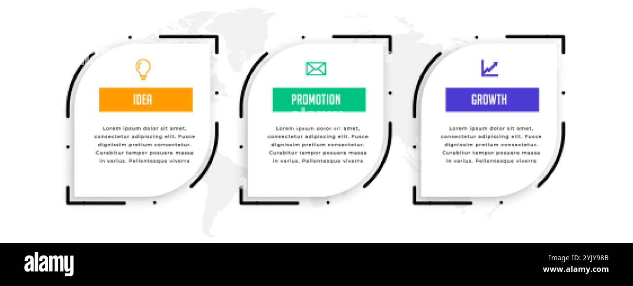 modern three steps timeline infographic template design Stock Vector ...