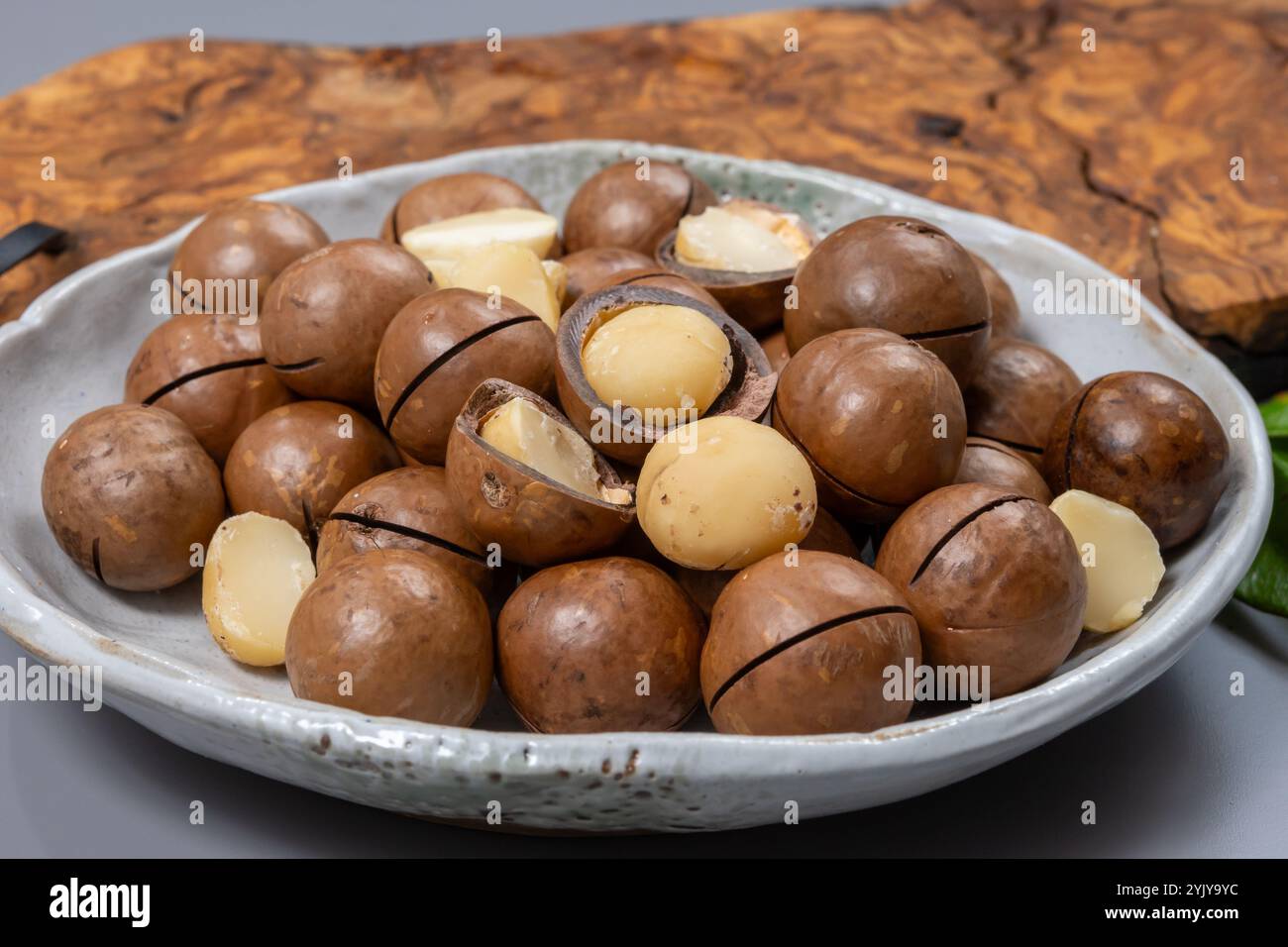 Australian Queensland macadamia nuts, or bush, maroochi, bauple nut ...