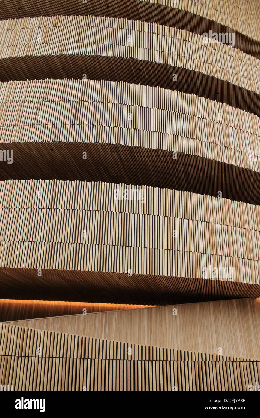 Modern Architectural Design with Layered Wooden Panels Stock Photo - Alamy