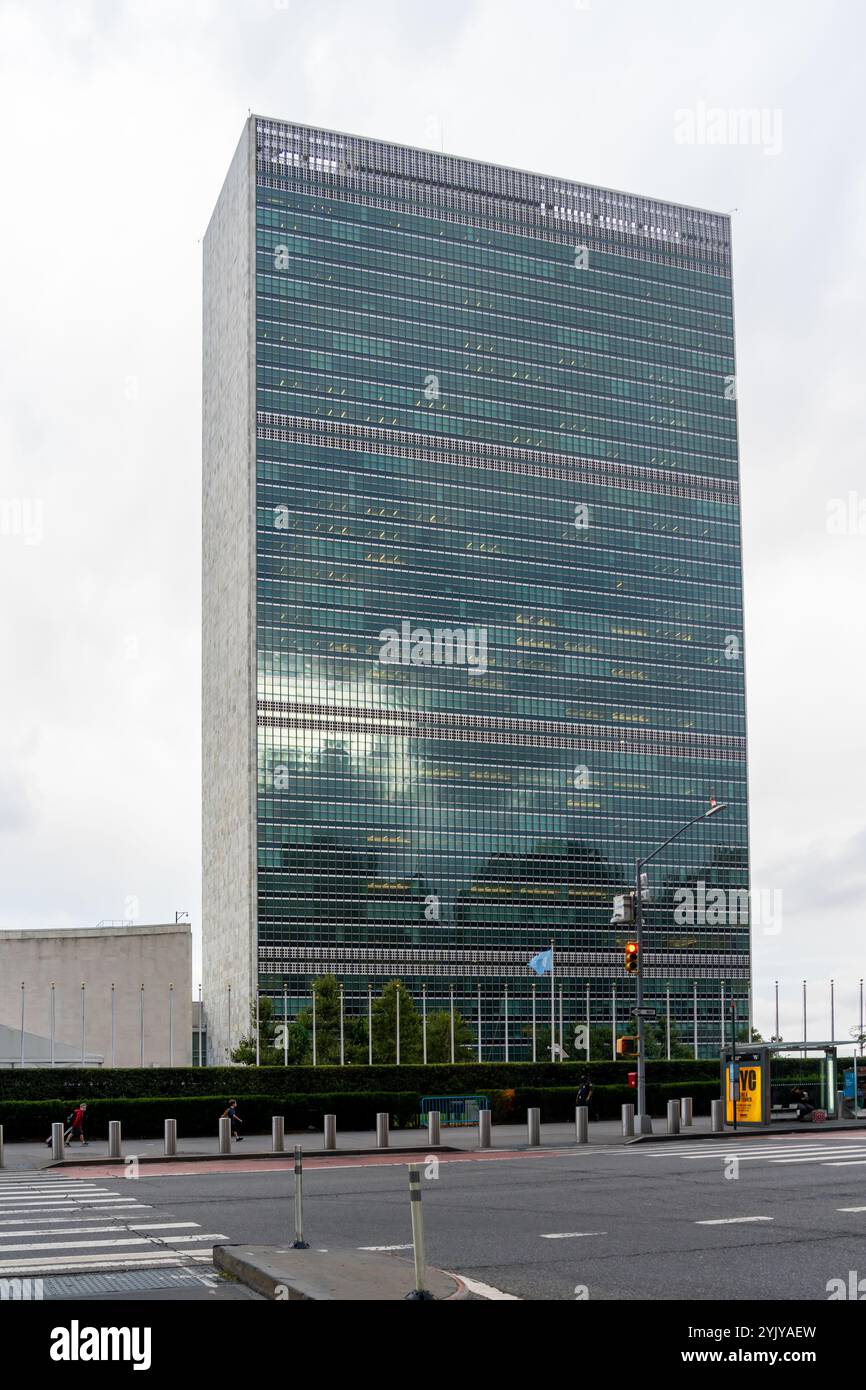 New York City, NY, USA - August 22, 2022: United Nations headquarters ...