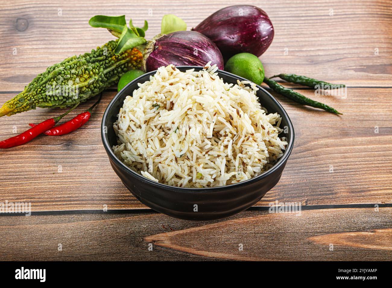 Indian vegan cuisine - jeera rice basmati Stock Photo - Alamy