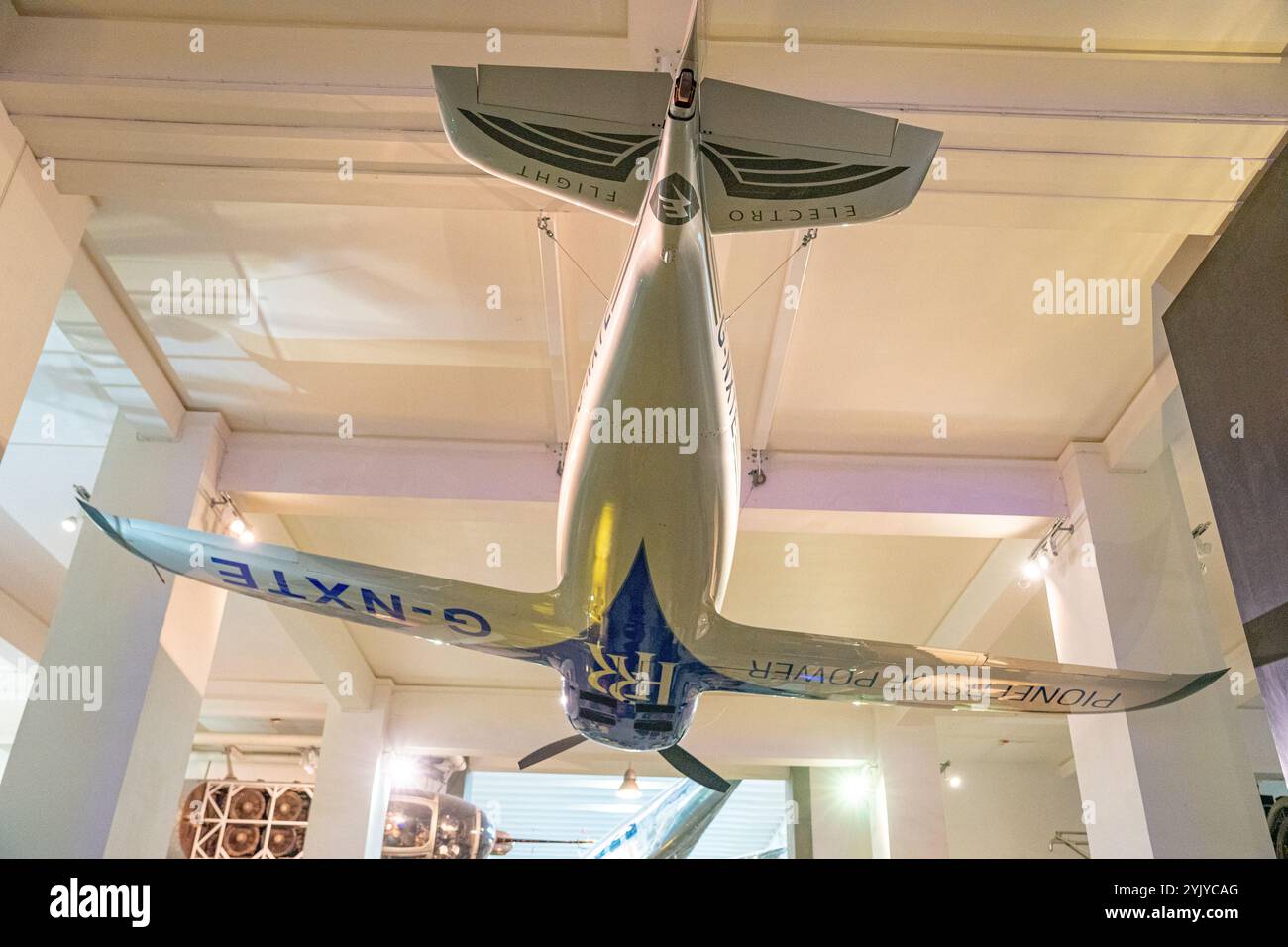 small electric plane inside the science museum with free entry in ...
