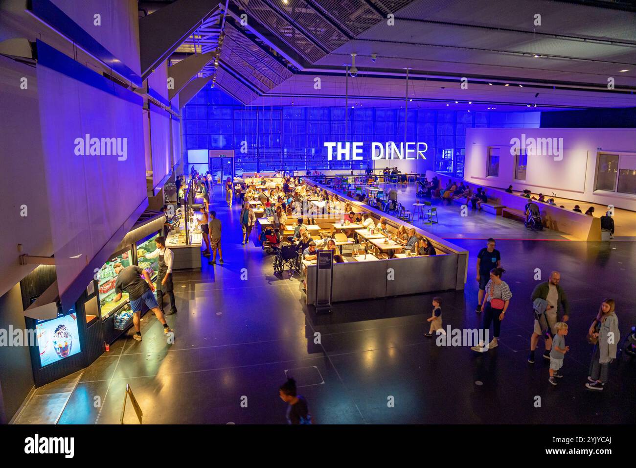 food court inside the science museum with free entry in london.UK Stock ...