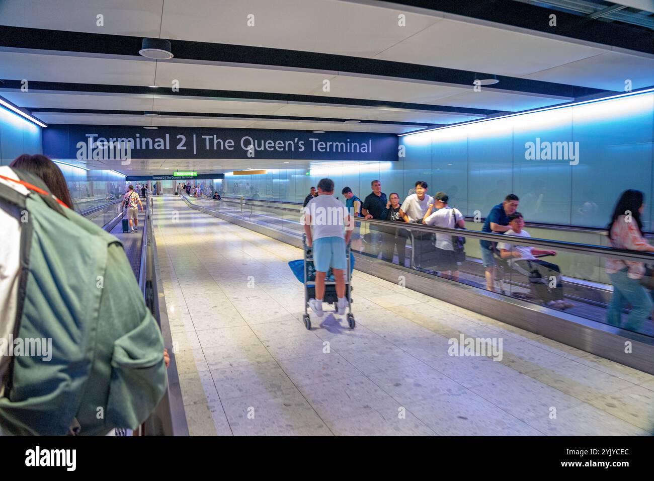 entrance to terminal 2, the queen s at heathrow airport. London.UK ...