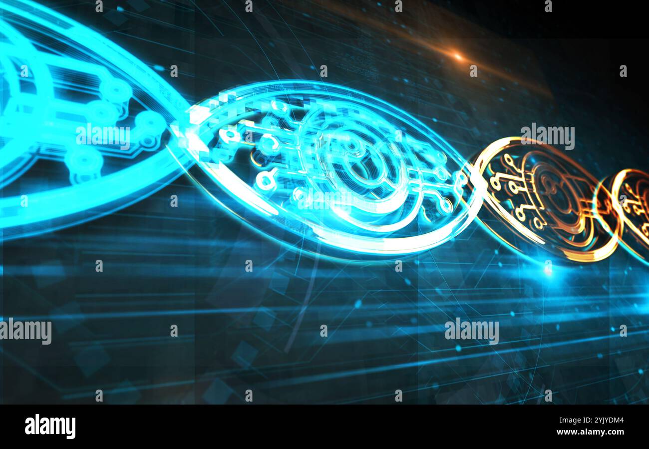 Cyber eye spying and security control symbol digital concept. Network ...