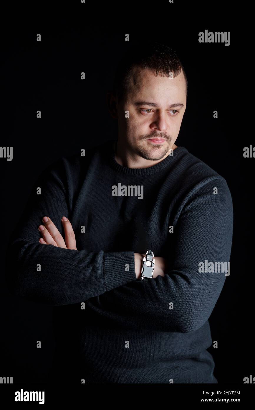Portrait thoughtful biracial man in hi-res stock photography and images ...
