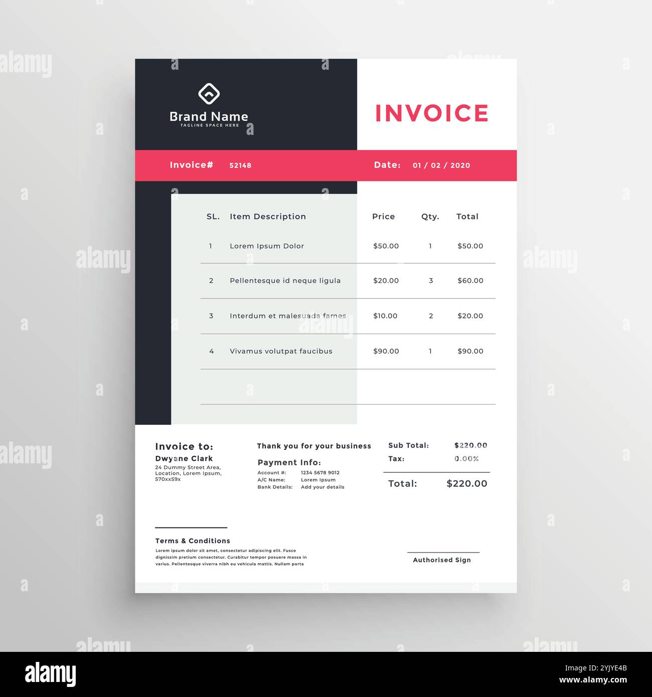 creative invoice temaplate design for your business Stock Vector Image ...