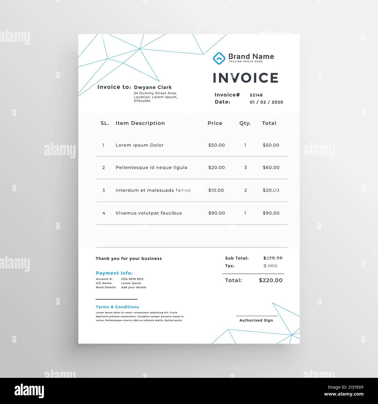 Vector invoice hi-res stock photography and images - Alamy