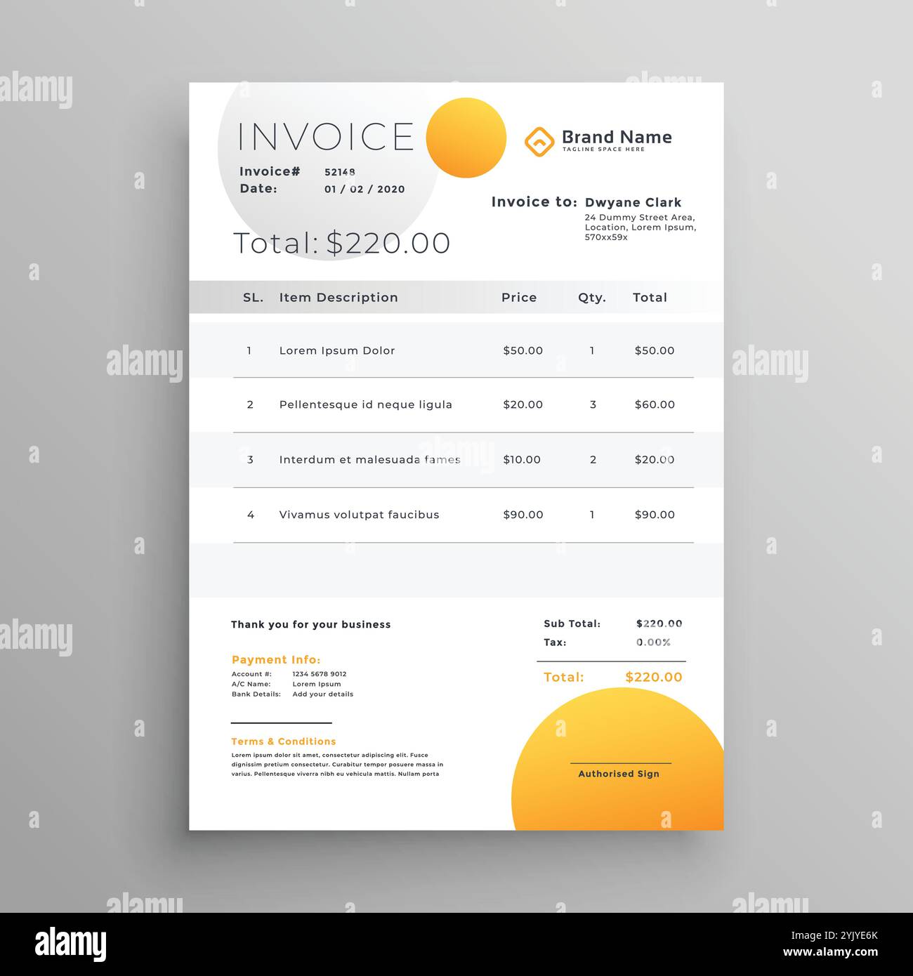 Vector invoice hi-res stock photography and images - Alamy