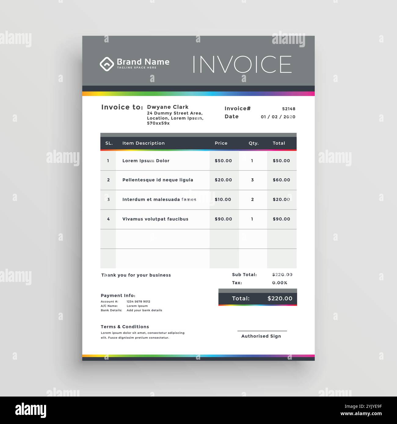 invoice template vector design for your business Stock Vector Image ...