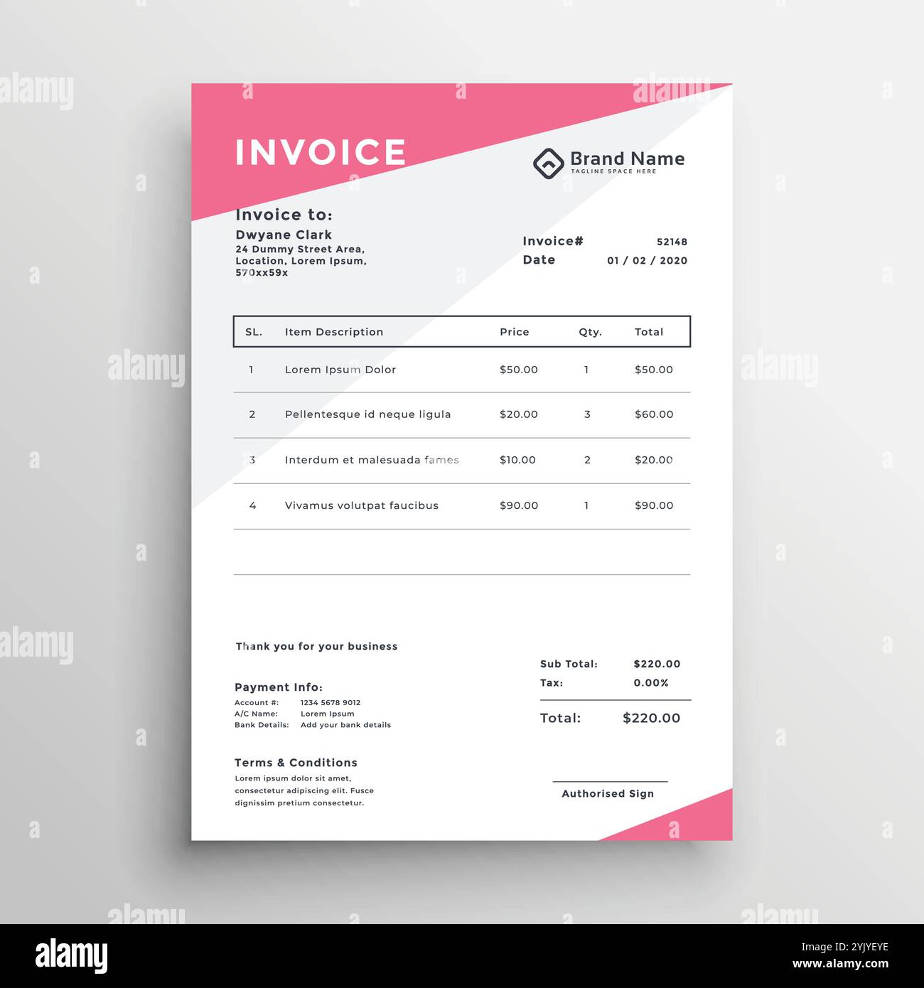 elegant invoice quotation template design Stock Vector Image & Art - Alamy