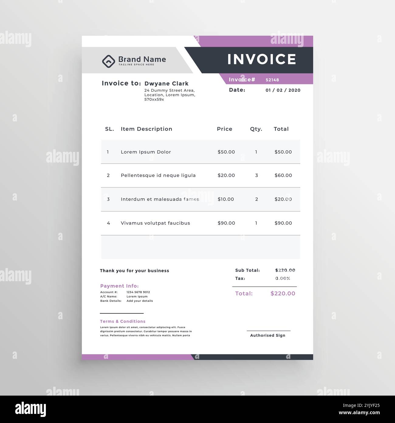 Elegant invoice hi-res stock photography and images - Alamy
