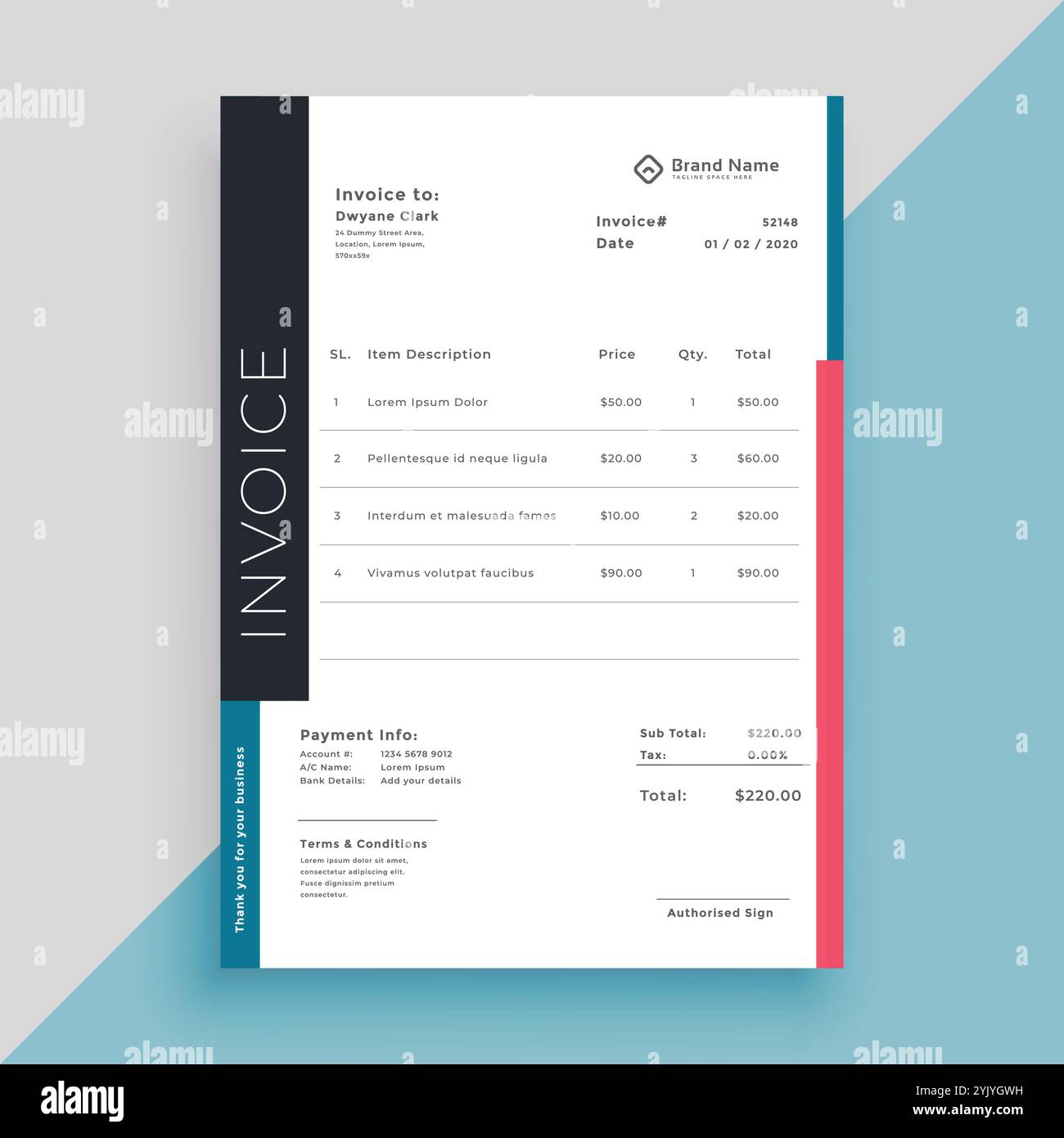 Modern invoice hi-res stock photography and images - Alamy