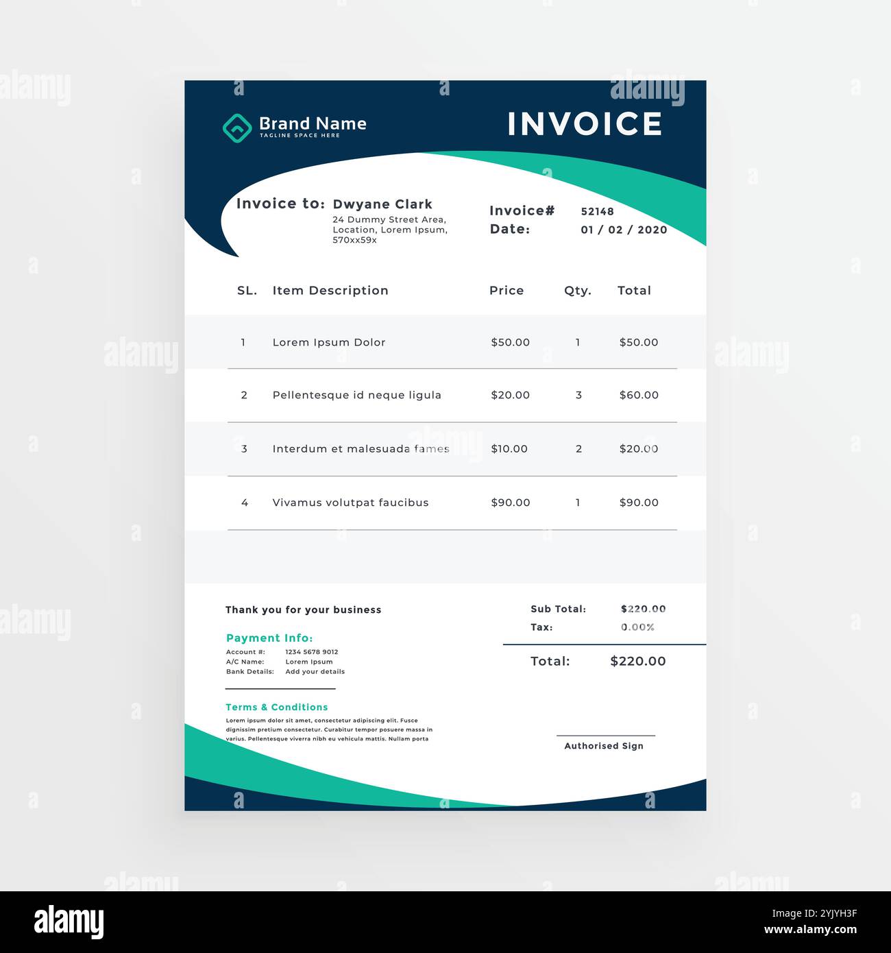 elegant professional invoice template design Stock Vector Image & Art ...