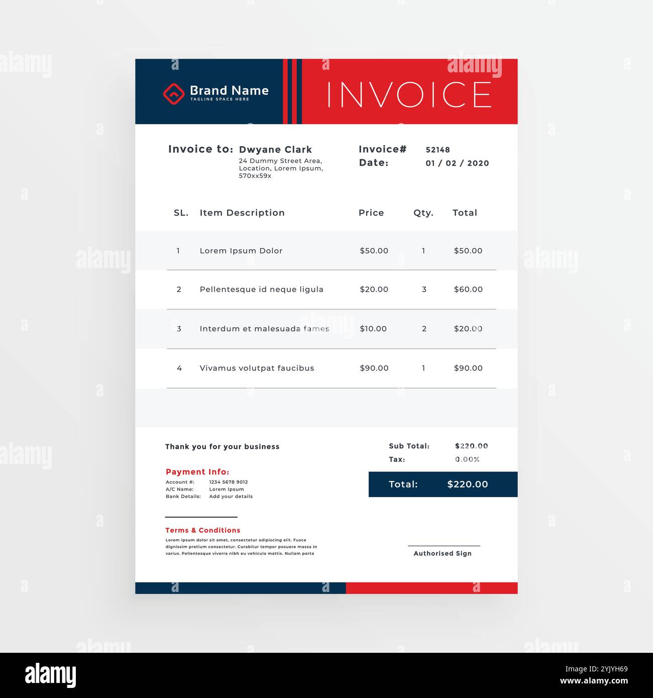 Business invoice template professional payment agreement layout hi-res ...