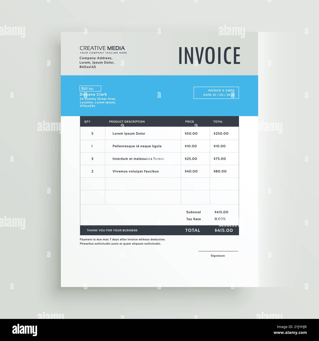 Simple invoice Stock Vector Images - Alamy