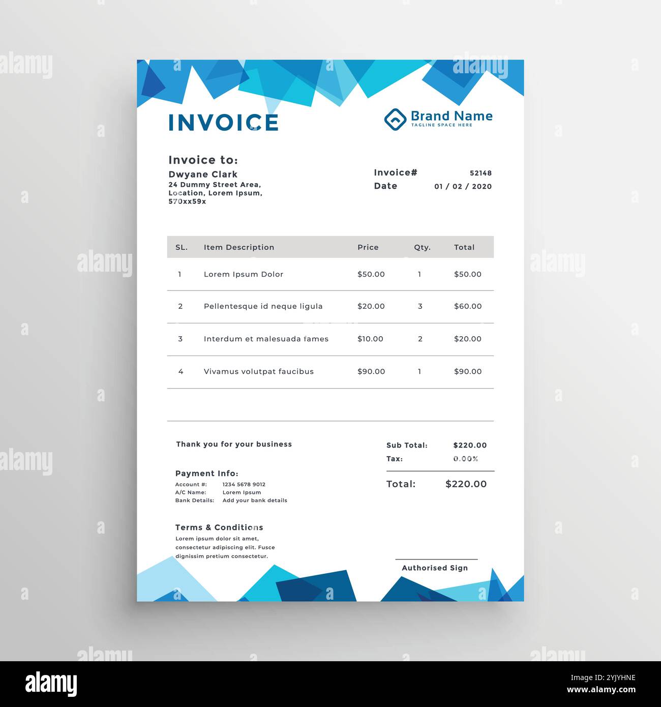 Quotation invoice template paper hi-res stock photography and images - Alamy