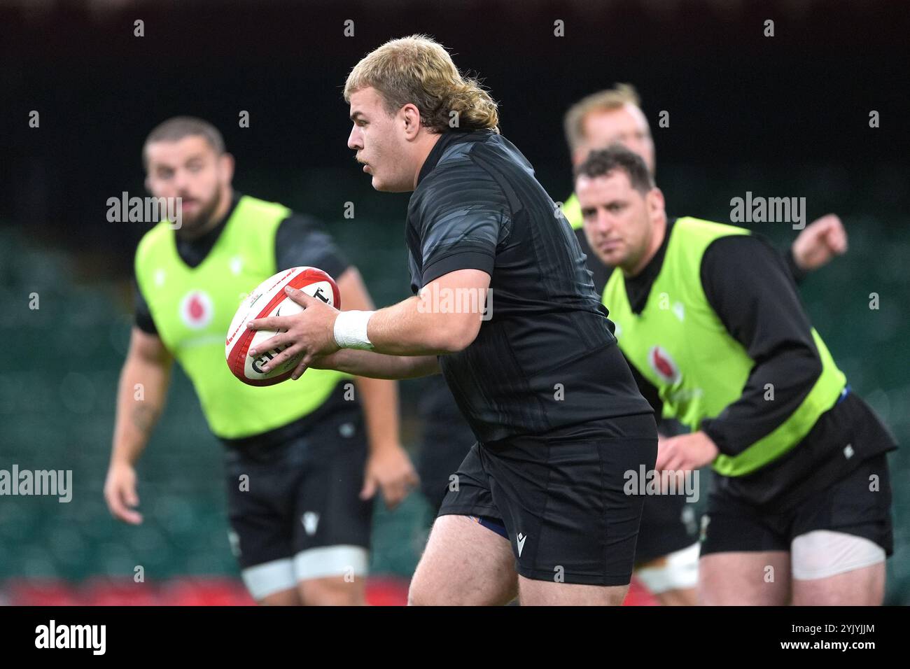 Wales' Archie Griffin during the team run at the Principality Stadium ...