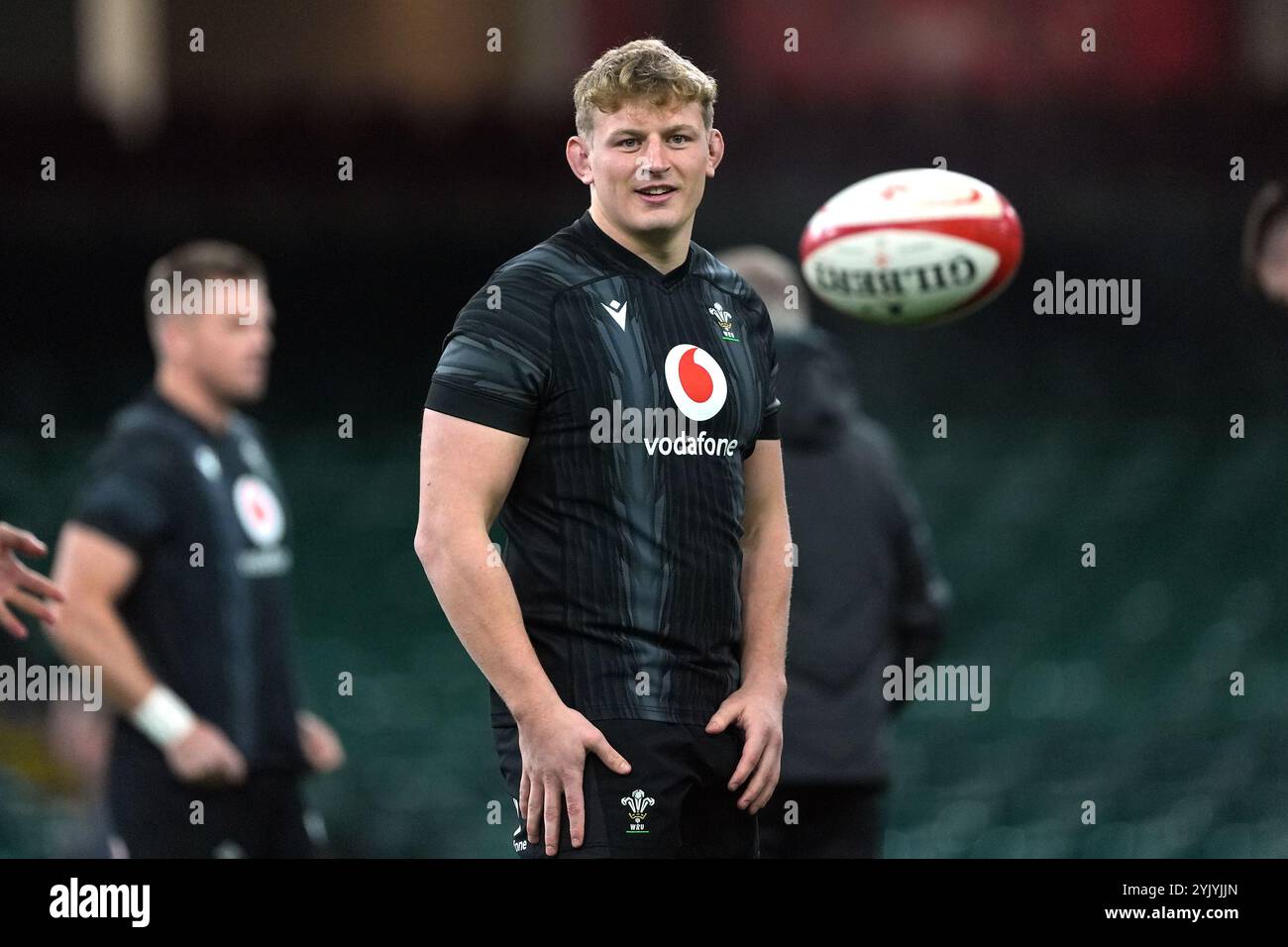 Wales' Jack Morgan during the team run at the Principality Stadium ...
