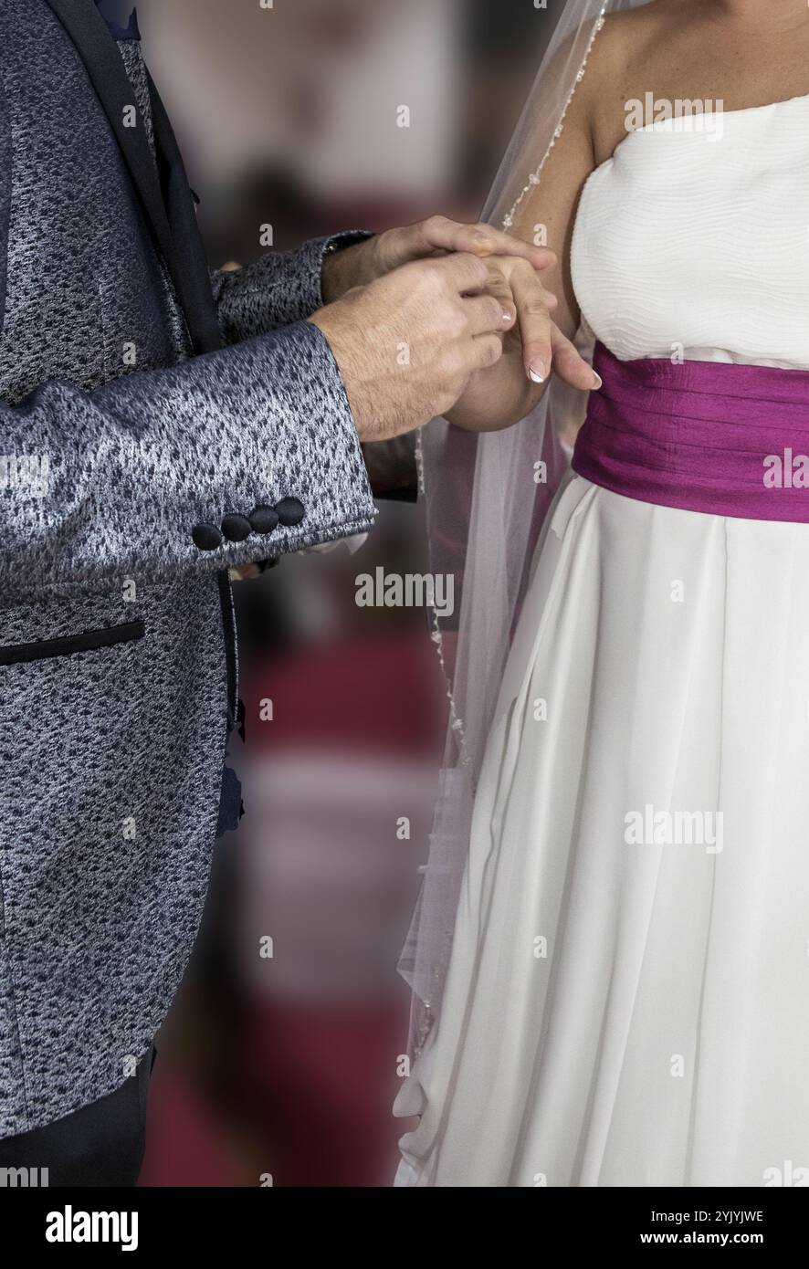 Engagement ring on brides hi-res stock photography and images - Alamy