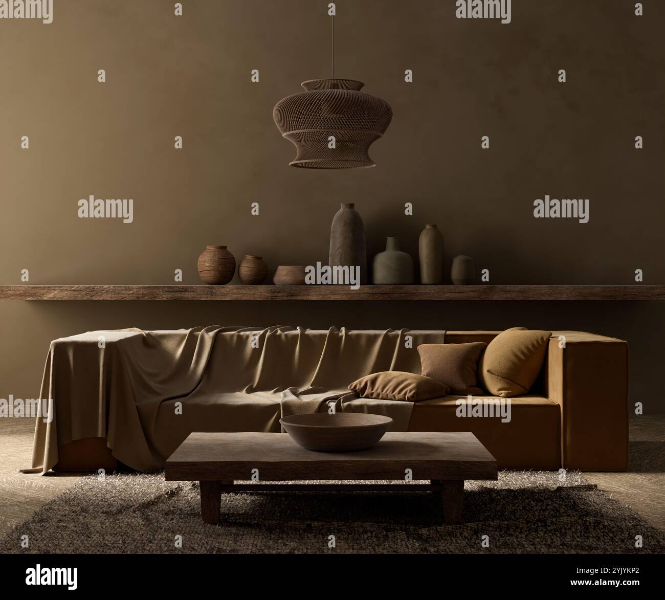 Bboho style decorated livinig room. Modern, authentic Interior design ...