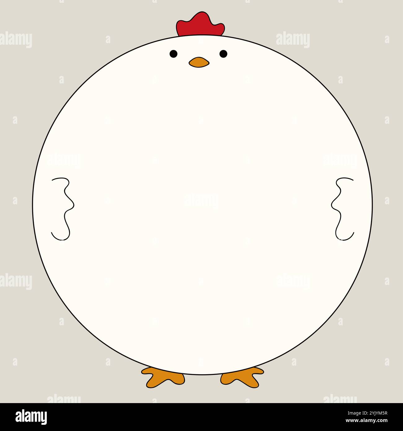 cute white chicken circle background Stock Photo - Alamy