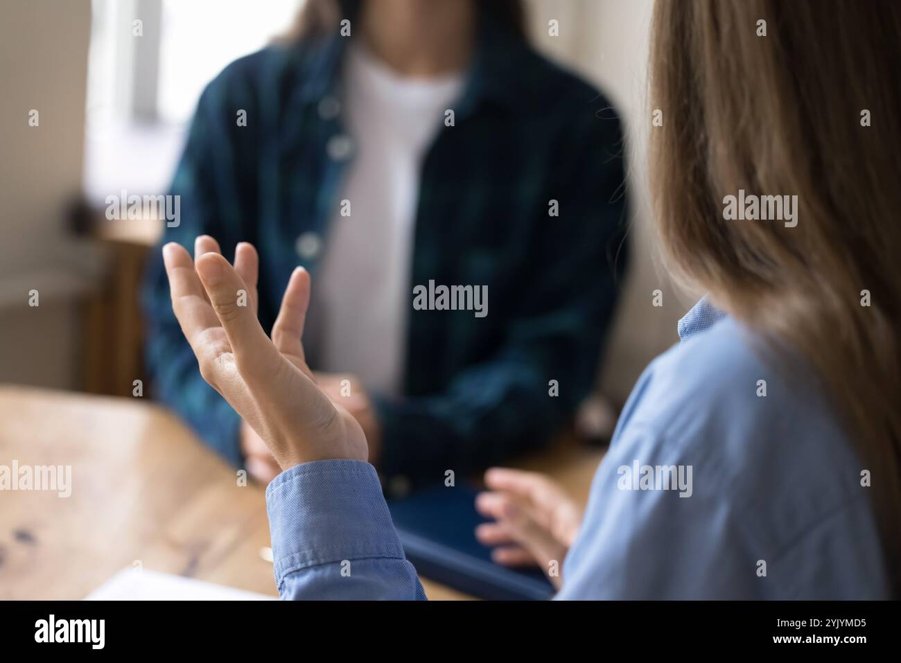 Two business women conduct interview hi-res stock photography and ...