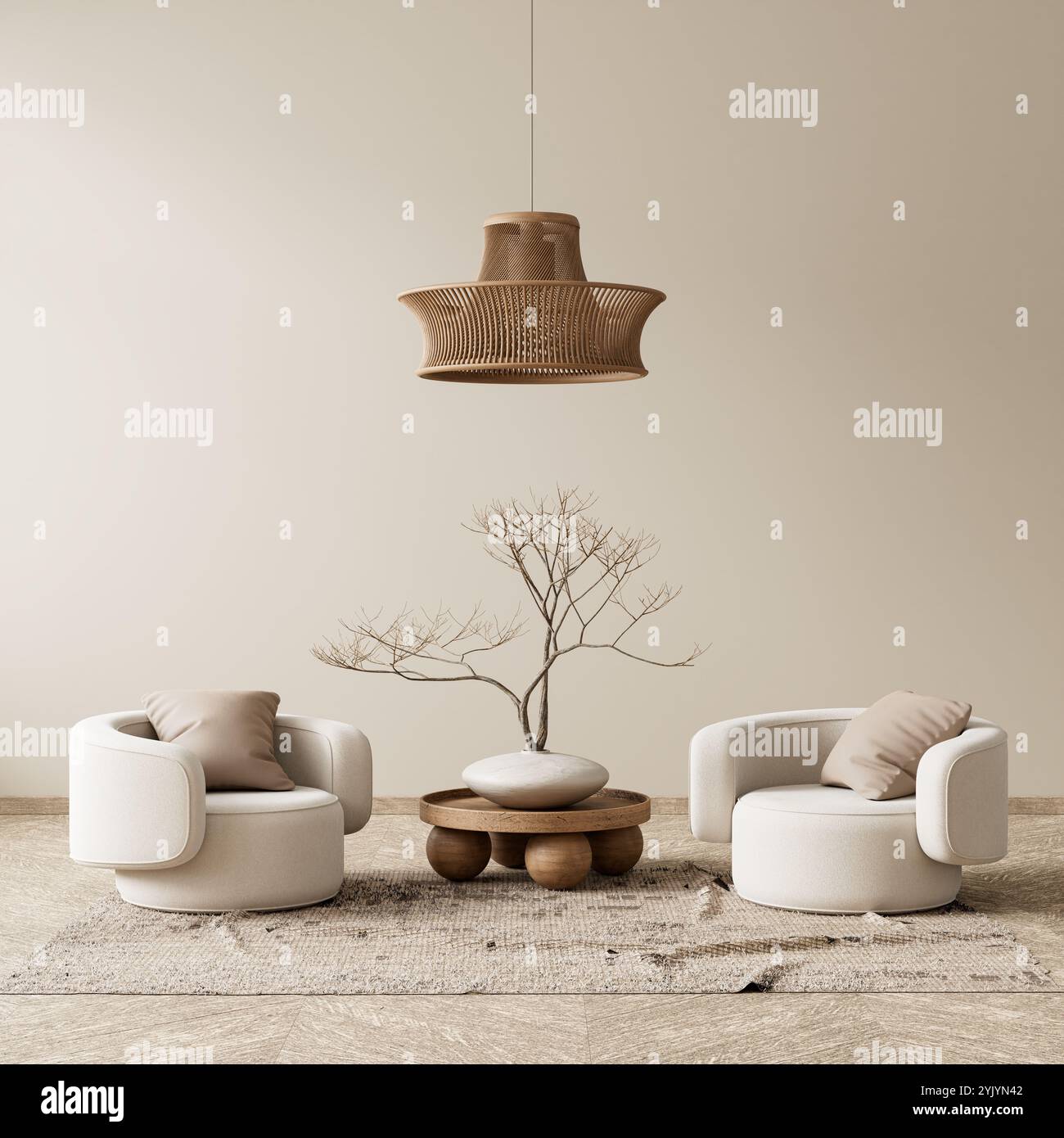 Bboho style decorated livinig room. Modern, authentic Interior design ...