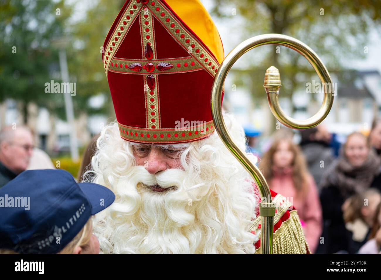Detailed shot of a Saint Nicholas (Dutch: Sinterklaas) during his ...