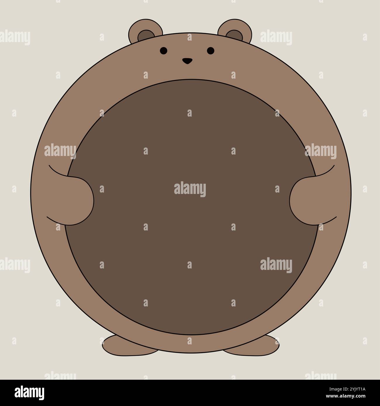 cute brown bear circle background Stock Photo - Alamy